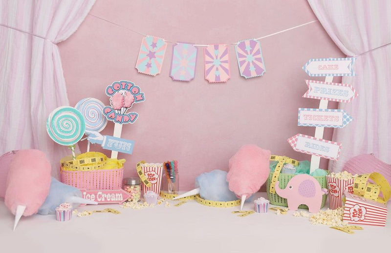 Pastel Carnival Sweet Treats Backdrop