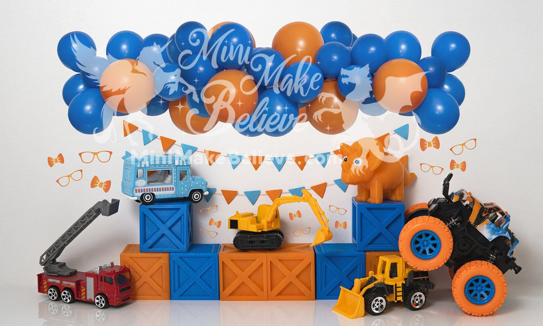 Bright Construction Toy Party Backdrop