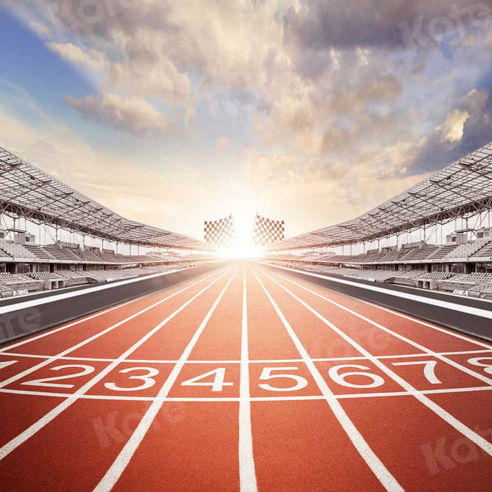 Sunset Track Stadium Racing Backdrop