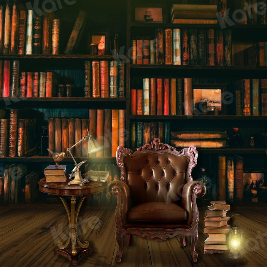 Vintage Library Cozy Reading Backdrop
