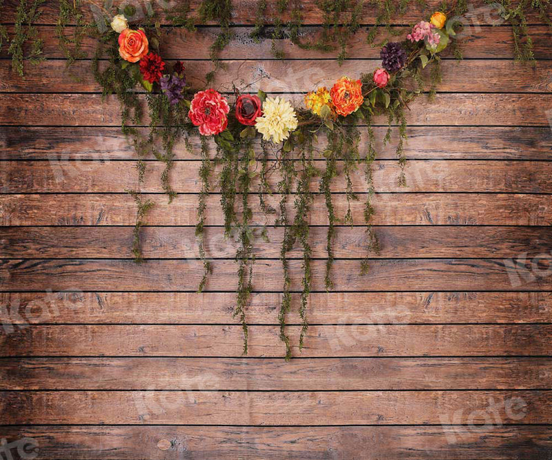 Rustic Wooden Floral Garland Backdrop