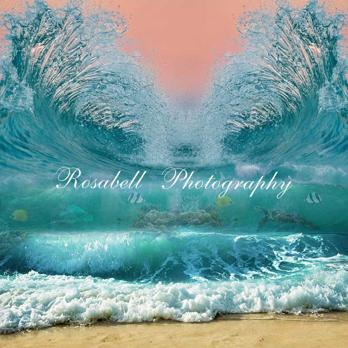 Kate Summer Beach Waves Backdrop Designed by Rosabell Photography