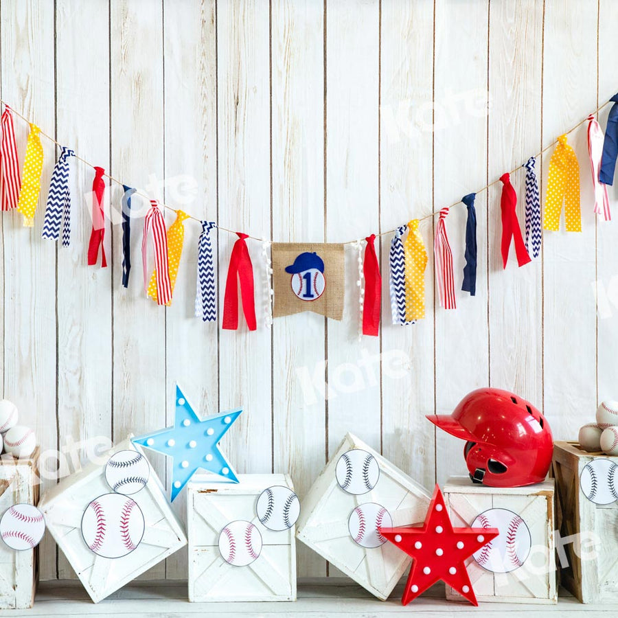 Colorful Baseball Party Celebration Backdrop
