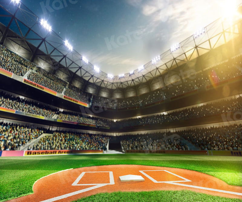 Vibrant Baseball Stadium Game Day Backdrop