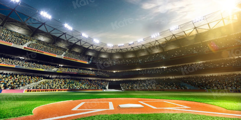 Vibrant Baseball Stadium Game Day Backdrop