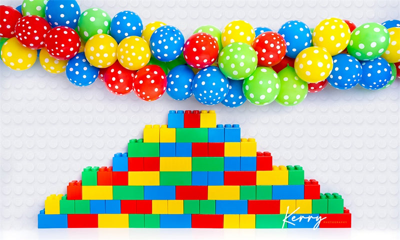 Vibrant Building Blocks Celebration Backdrop