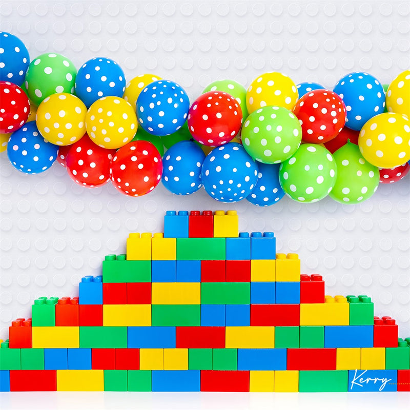 Vibrant Building Blocks Celebration Backdrop