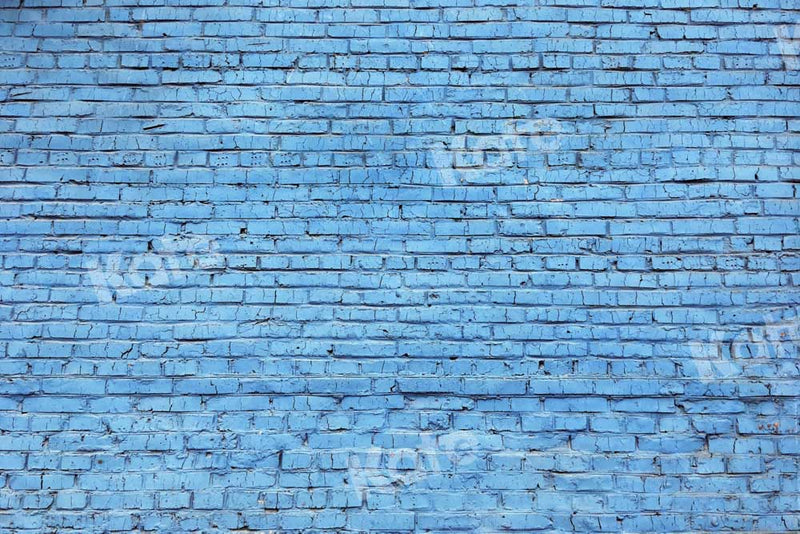 Vintage Blue Brick Wall Photography Backdrop