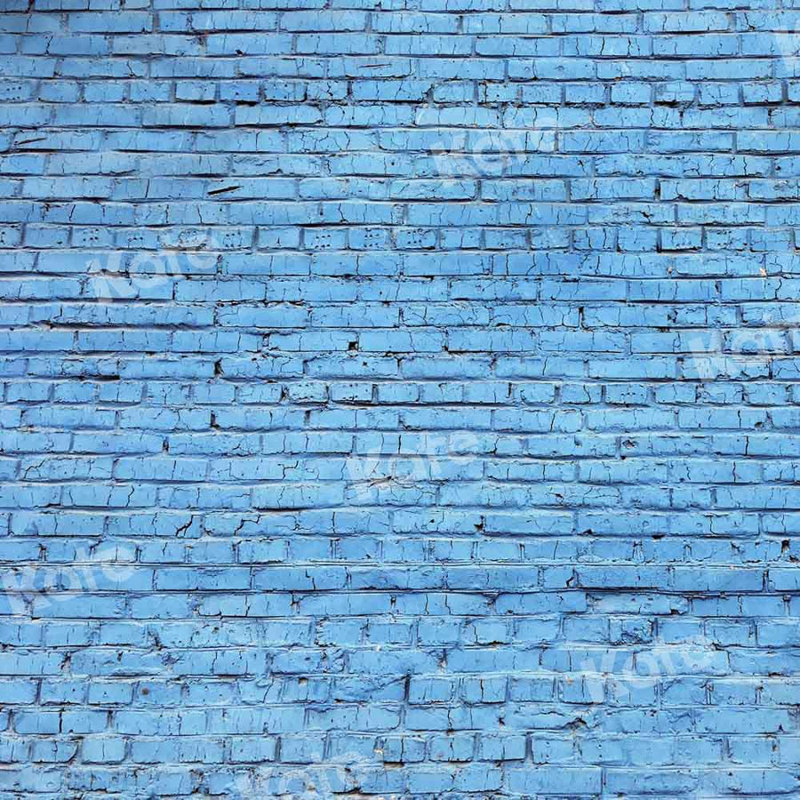 Vintage Blue Brick Wall Photography Backdrop