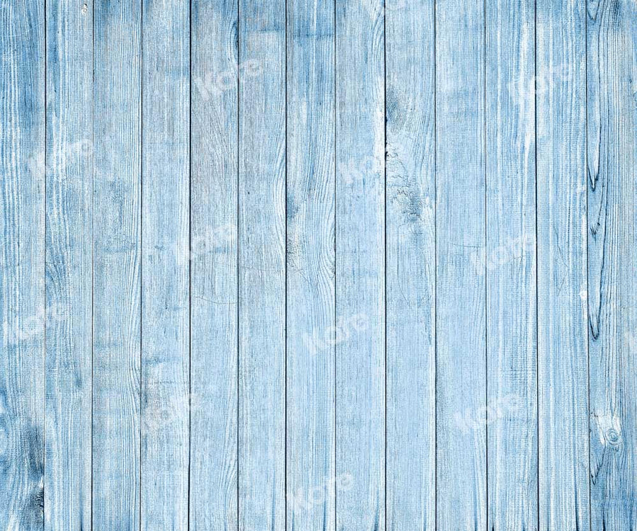 Rustic Light Blue Wooden Plank Backdrop