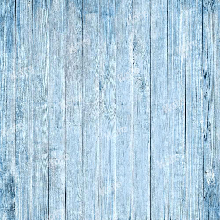 Rustic Light Blue Wooden Plank Backdrop