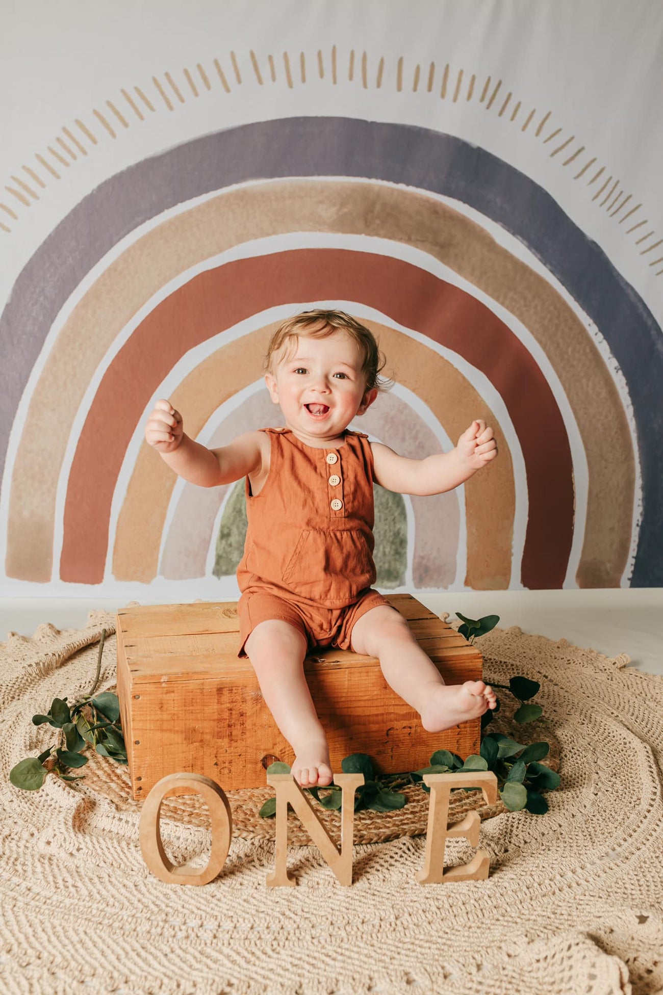 Earthy Watercolor Abstract Rainbow Backdrop
