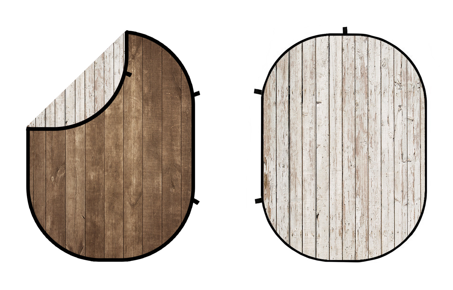 Kate 5X6.5ft Brown/White Wood Grain Retro Collapsible Backdrop Photogr