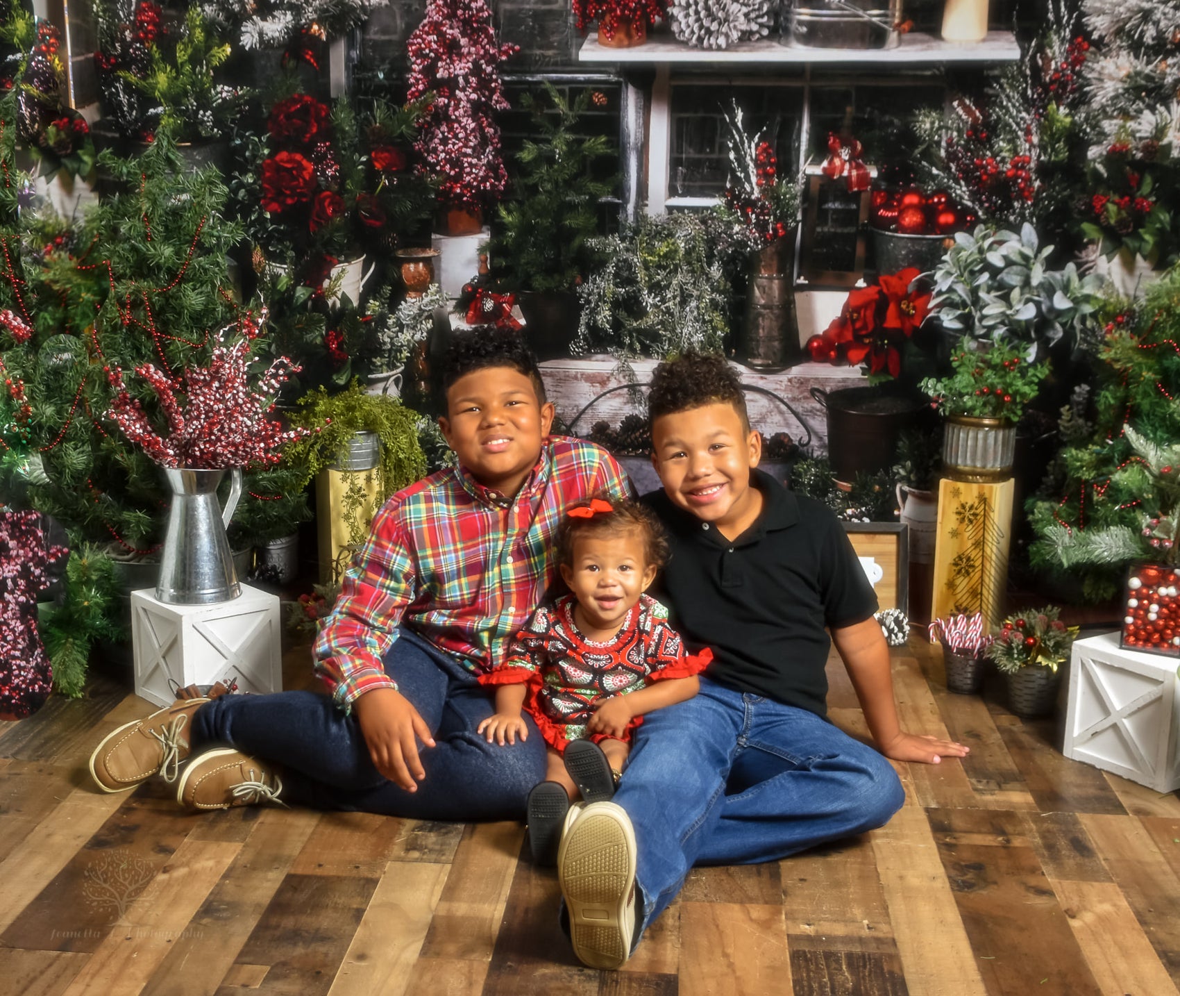 Kate Christmas Tree Wood House Winter Backdrops for photography