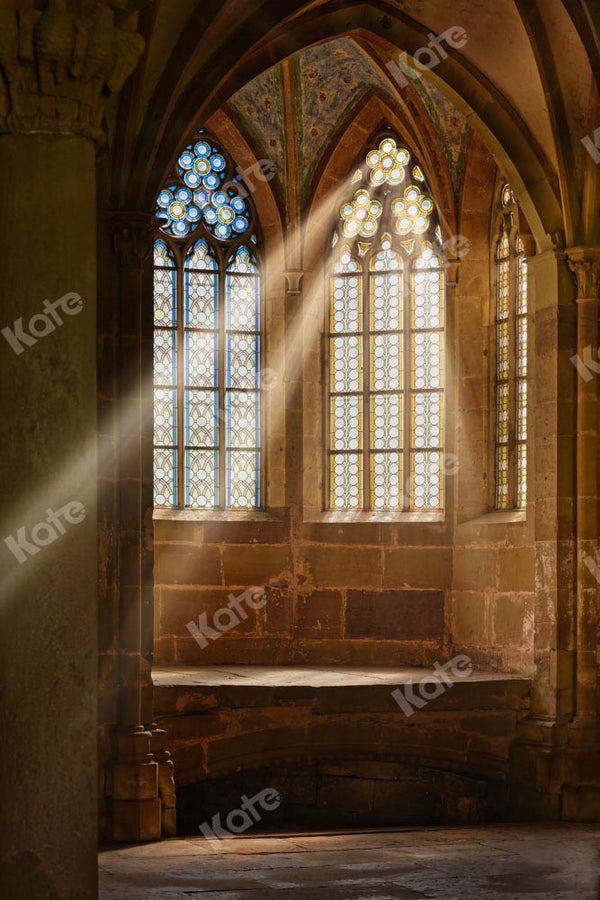 Golden Gothic Cathedral Sunbeam Backdrop