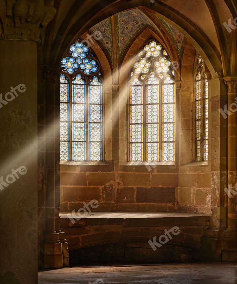 Golden Gothic Cathedral Sunbeam Backdrop