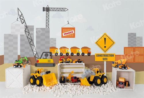 Kids Construction Toy Scene Backdrop