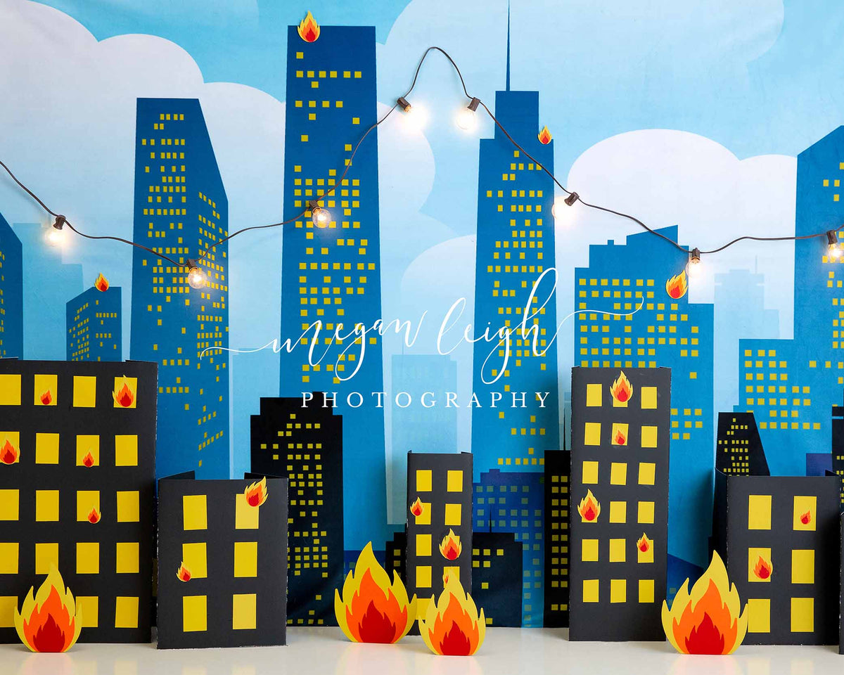 Urban Skyline Evening Glow Backdrop