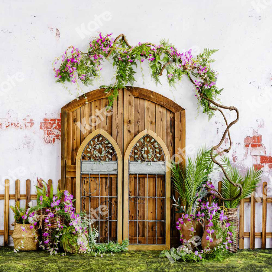 Rustic Wooden Arched Floral Backdrop