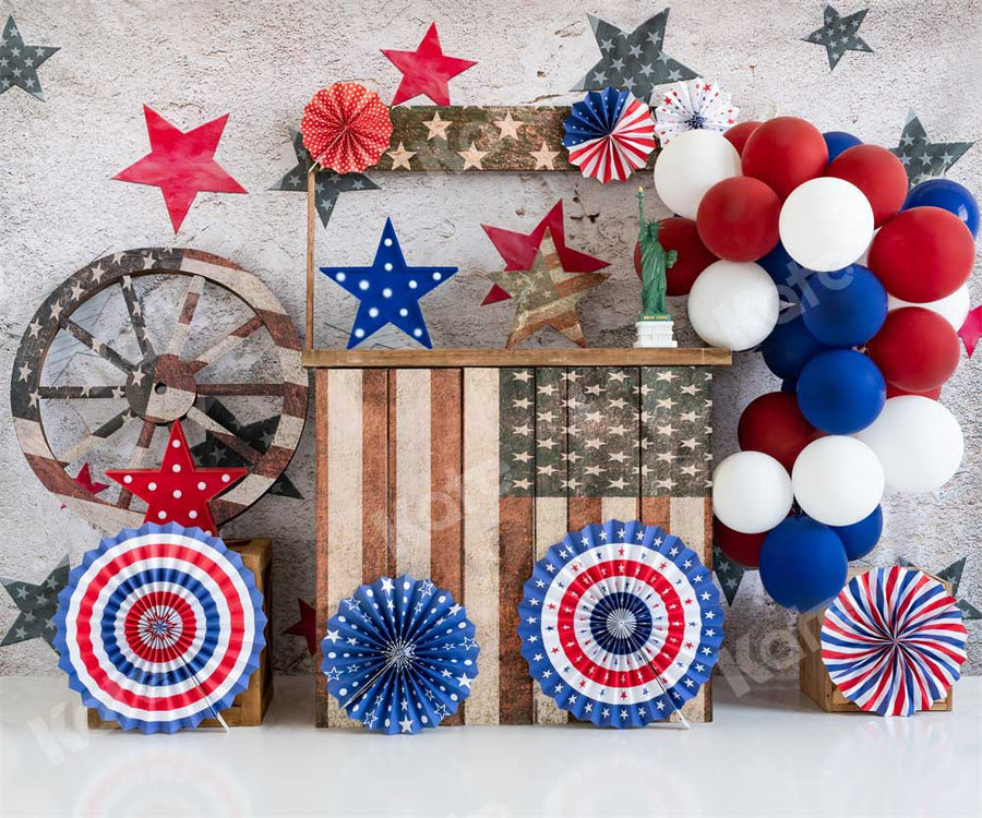 Rustic Patriotic Stars and Stripes Backdrop