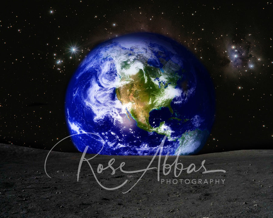 Stunning Earth From Moon Space Backdrop