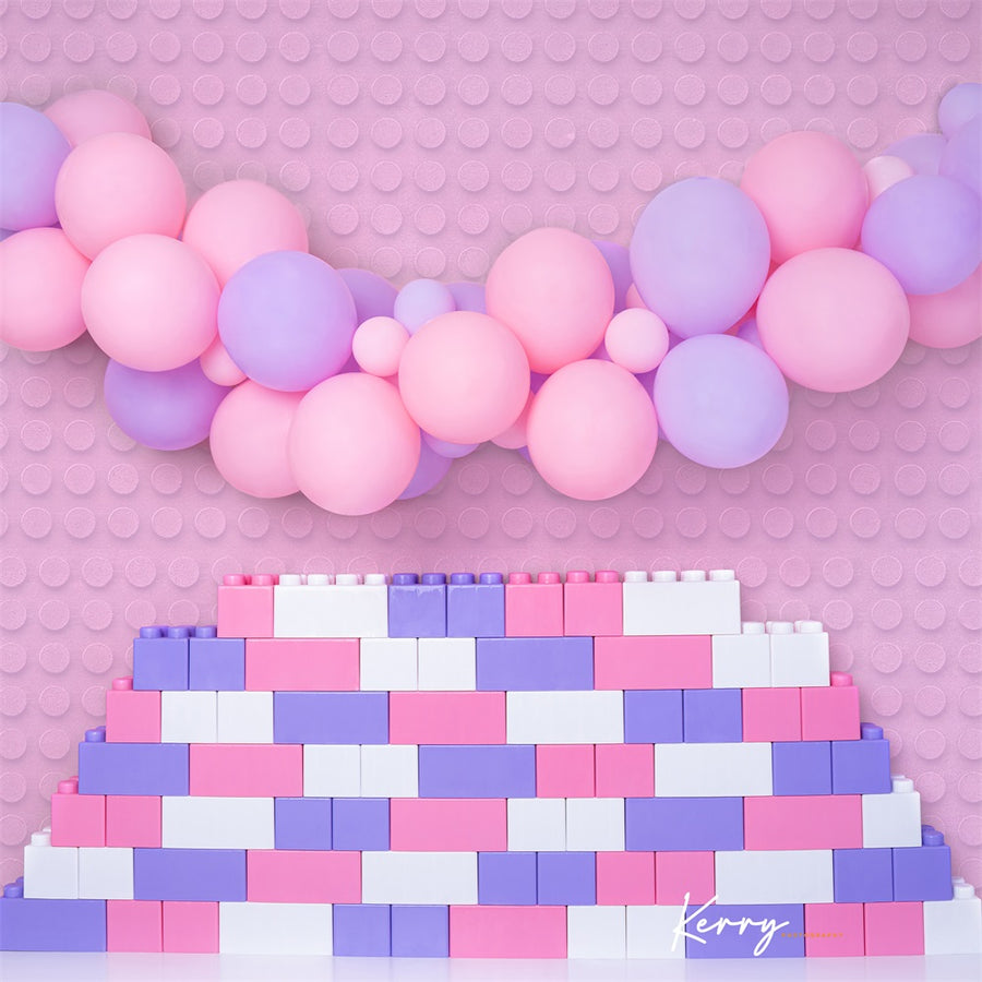 Pastel Lego Balloon Celebration Backdrop