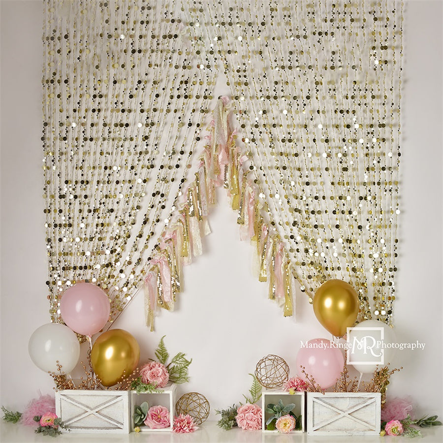 Elegant Gold Pink Party Celebration Backdrop