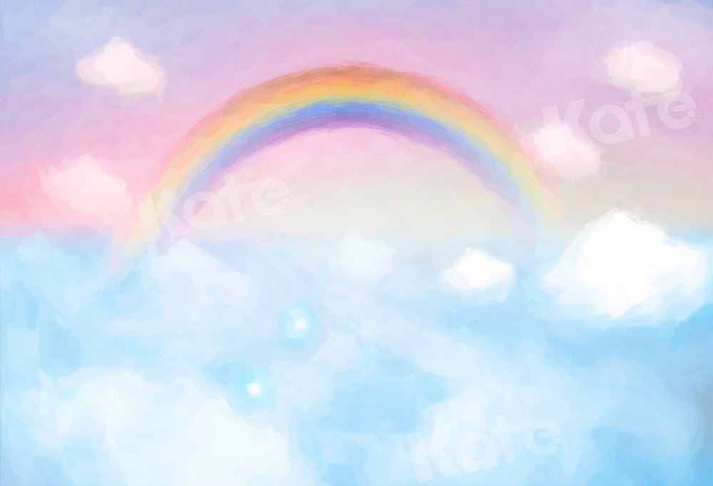 Kate Rainbow Clouds Backdrop Cake Smash for Photography