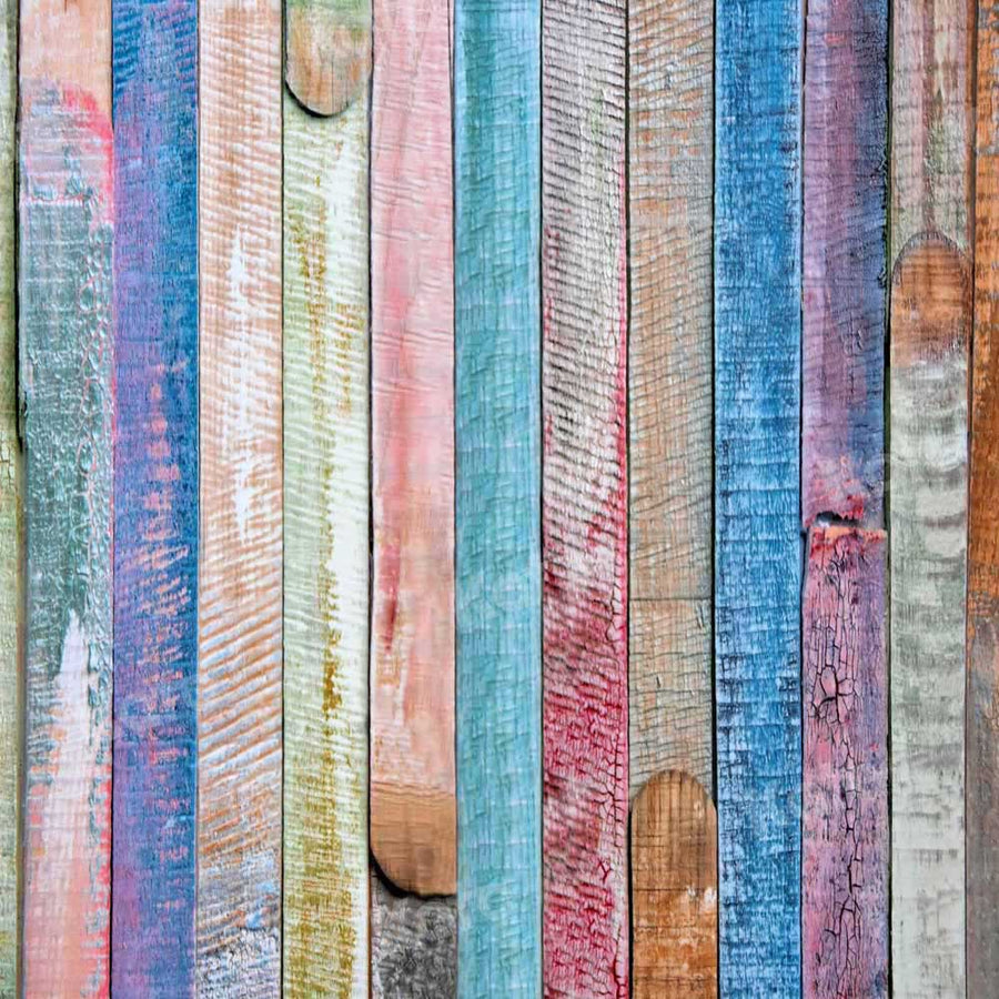 Rustic Multicolor Vintage Wood Panel Backdrop