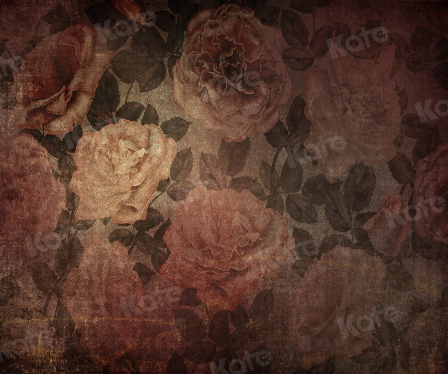Vintage Rustic Rose Floral Backdrop