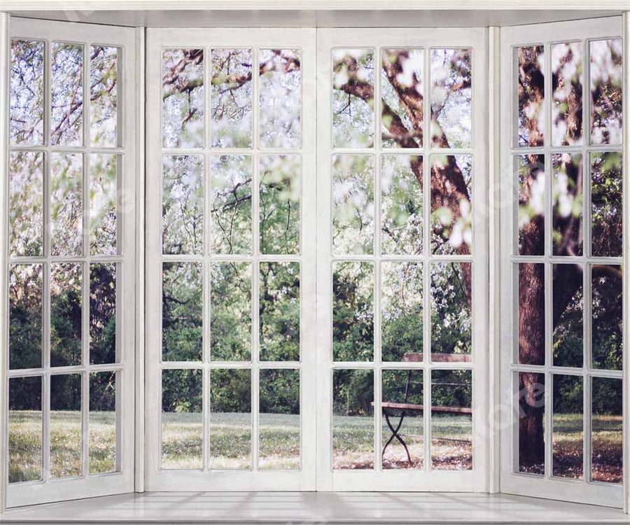 Elegant Garden Window View Backdrop