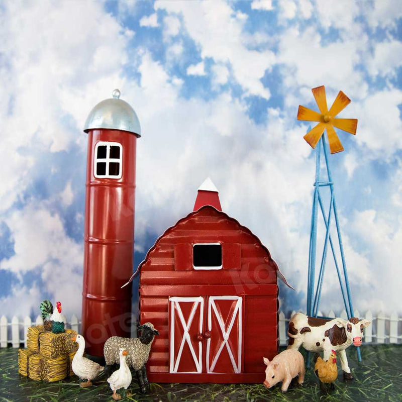 Rustic Farmstead Vintage Kids Backdrop