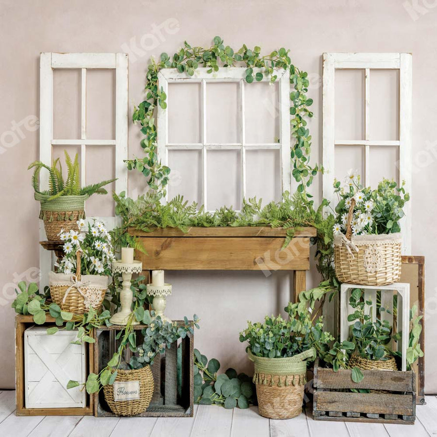 Rustic Greenery Window Frame Backdrop