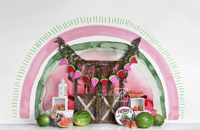 Rustic Watermelon Summer Market Backdrop