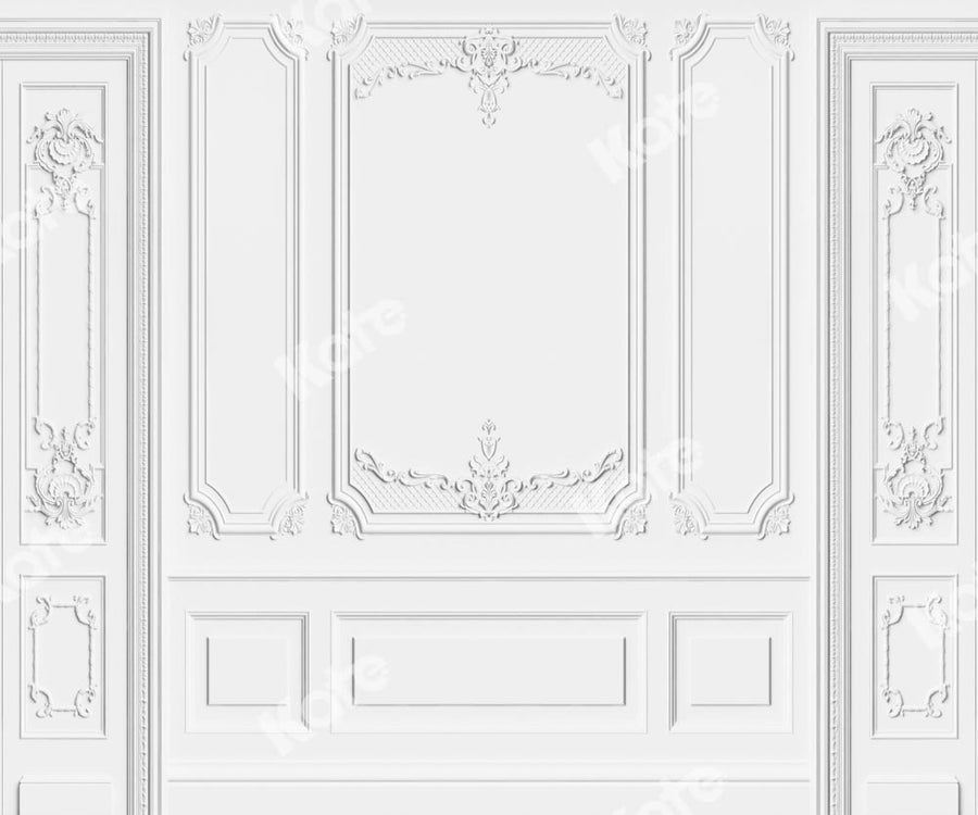 Elegant Classic White Ornate Wall Backdrop