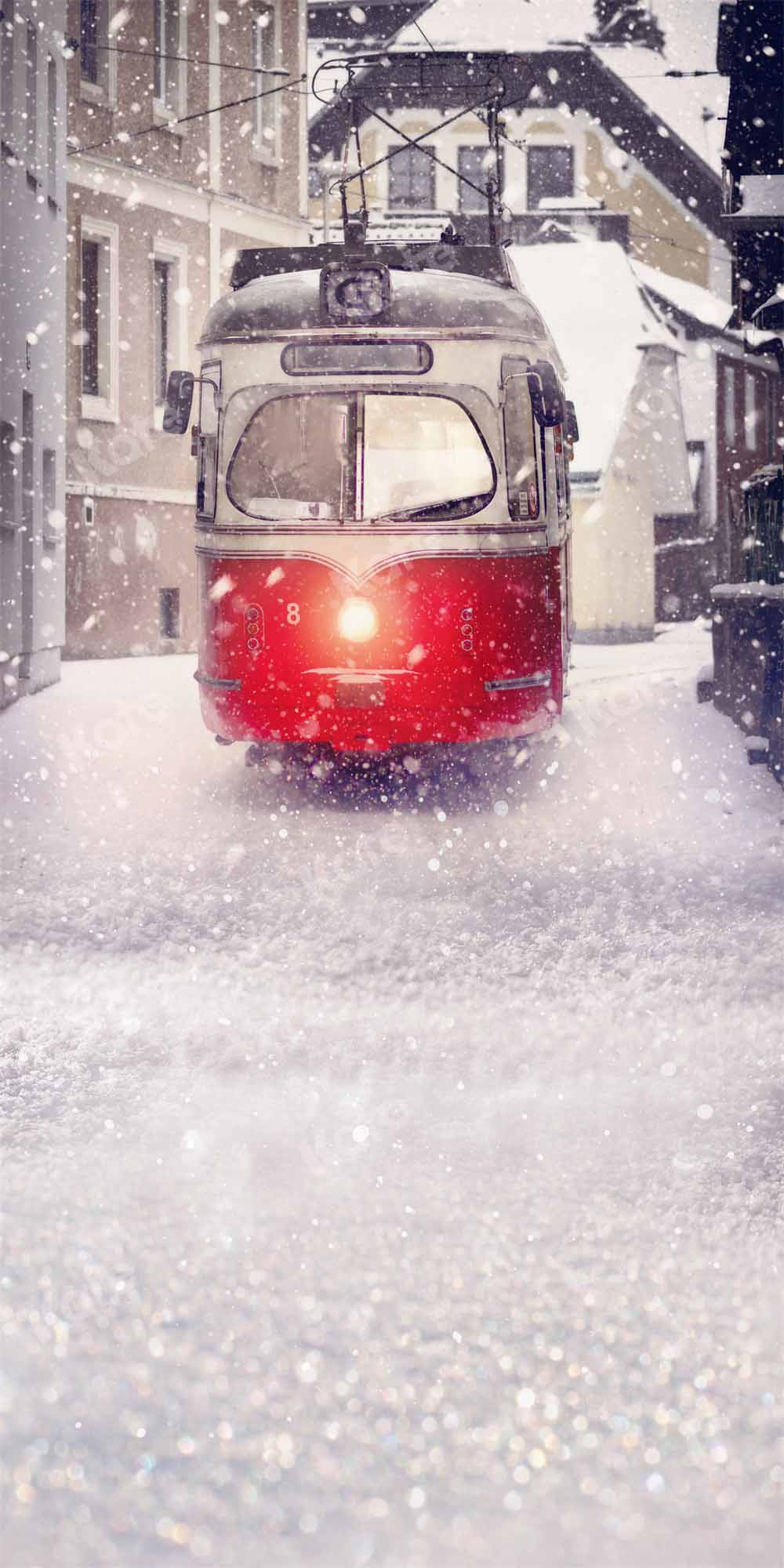 Kate Winter Backdrop Snow Car Designed by Chain Photography