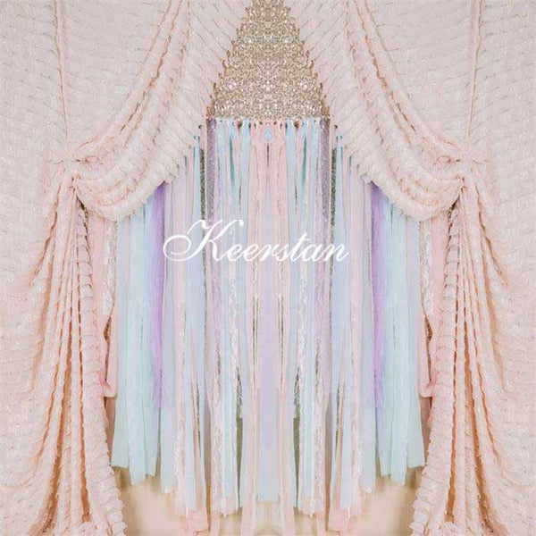 Elegant Pastel Draped Curtain Backdrop