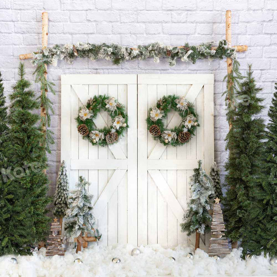 Rustic Winter Farmhouse Holiday Backdrop