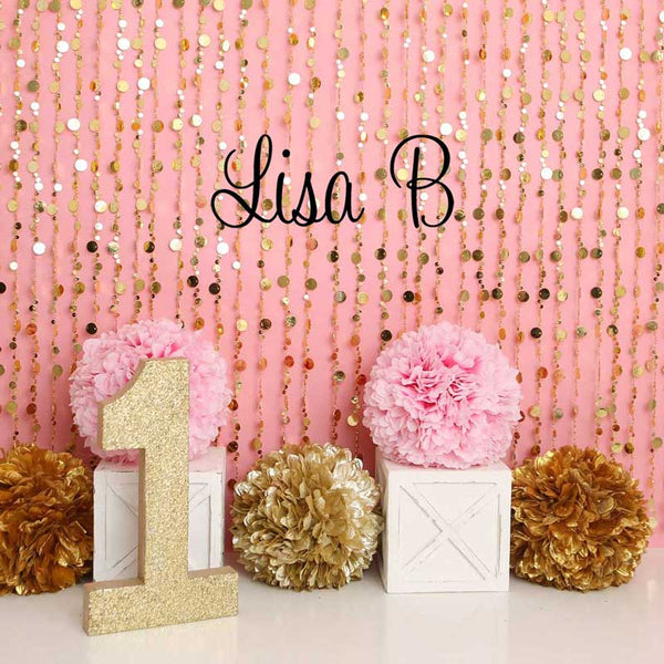 Pink Gold Glitter Dot Celebration Backdrop
