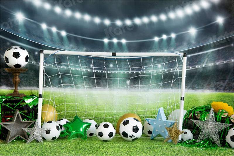 Vibrant Soccer Goal Celebration Backdrop