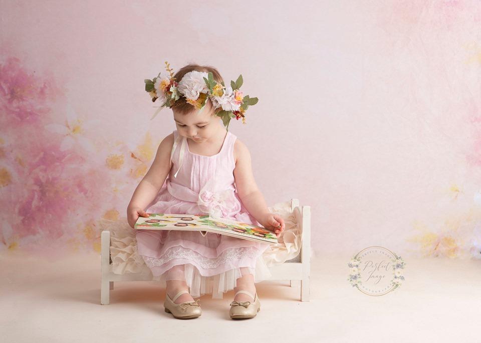 Kate Fine Art Watercolors Pink Flowers Abstract Backdrop designed by ...