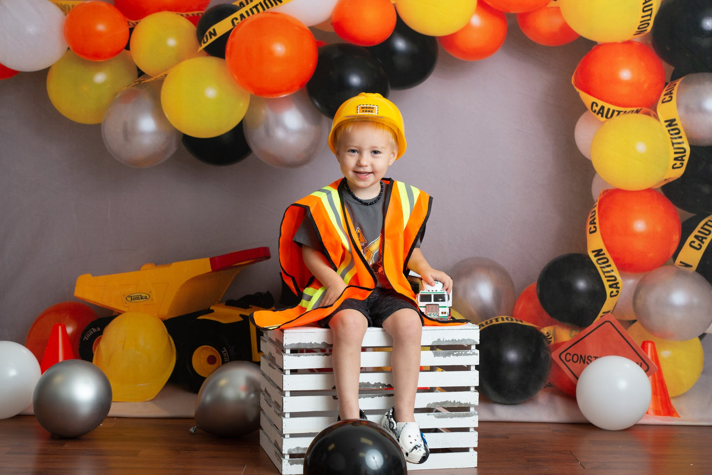 Kids Construction Theme Party Backdrop