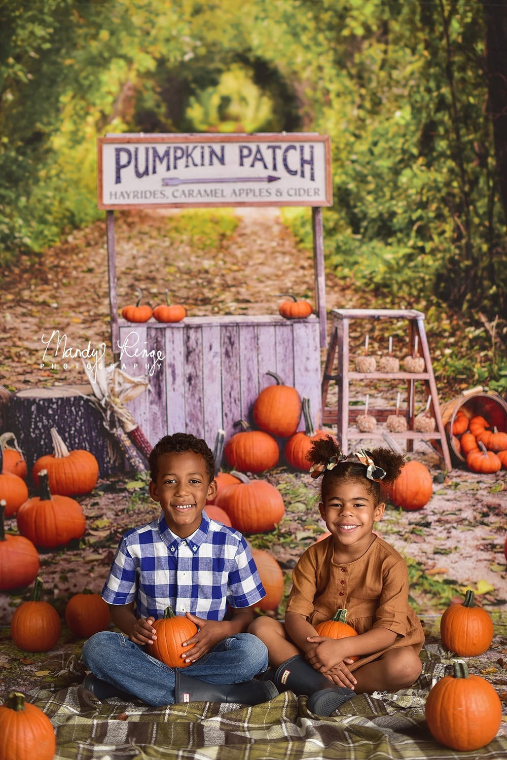 Rustic Pumpkin Patch Autumn Backdrop