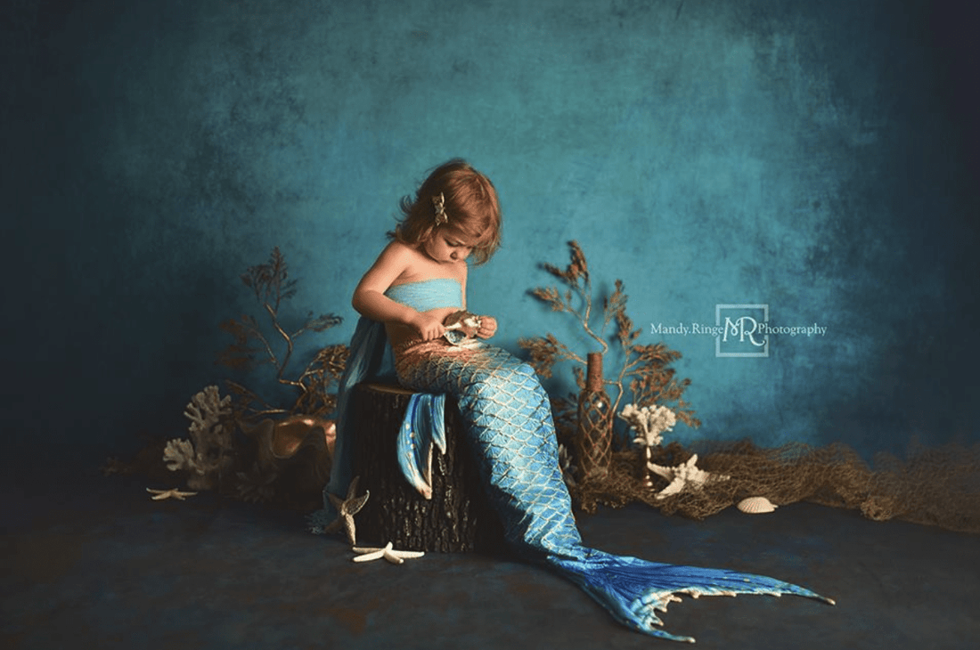 Elegant Vintage Teal Blue Studio Backdrop