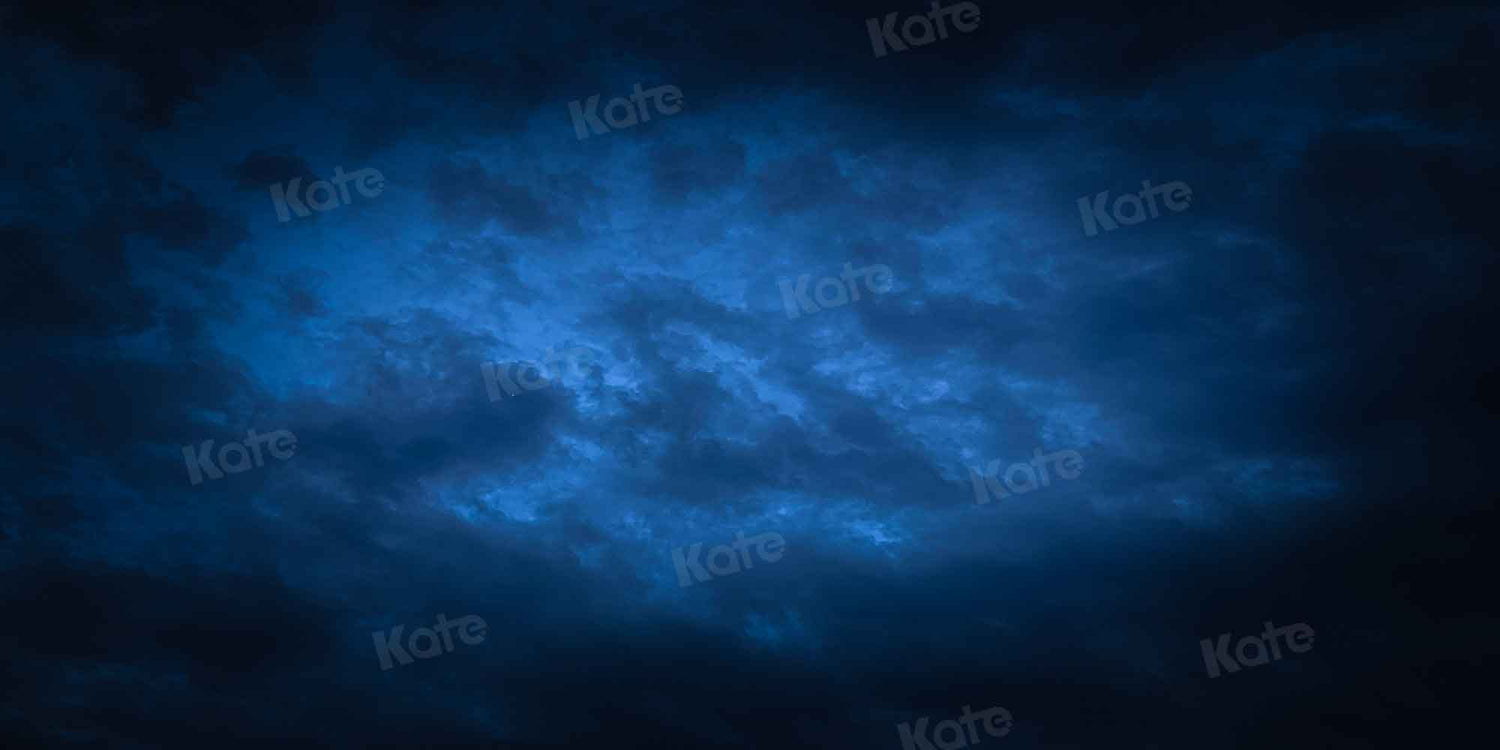 Deep Ocean Blue Moody Sky Backdrop