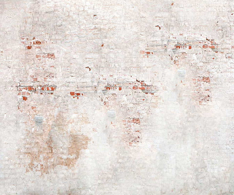 Rustic Distressed White Brick Wall Backdrop