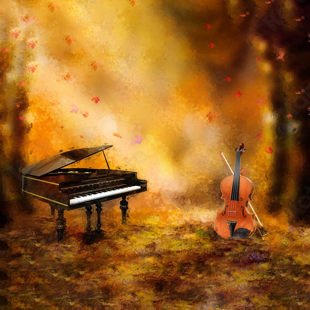 Autumn Melody Vintage Instrument Backdrop
