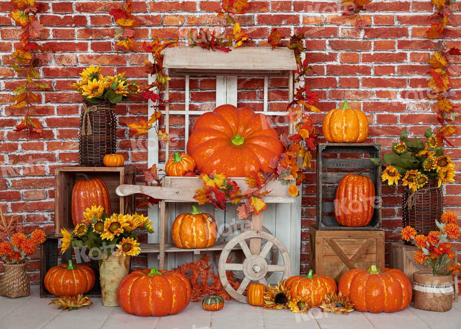 Rustic Autumn Harvest Pumpkin Backdrop