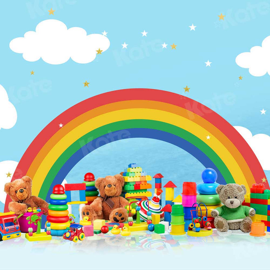 Colorful Toyland Rainbow Backdrop